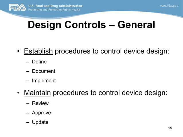 Design control FDA requirements | PDF | Recalls | Consumer Issues