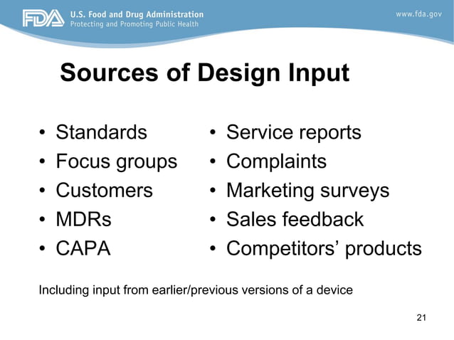 Design control FDA requirements | PDF | Recalls | Consumer Issues