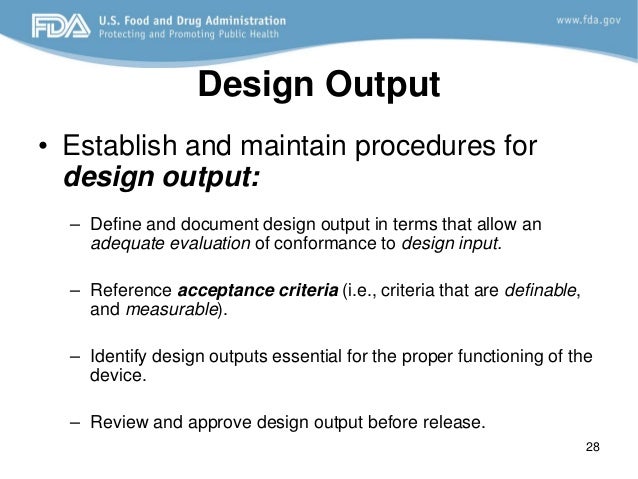 Design control FDA requirements