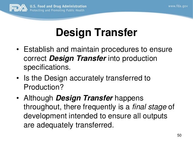 Design control FDA requirements