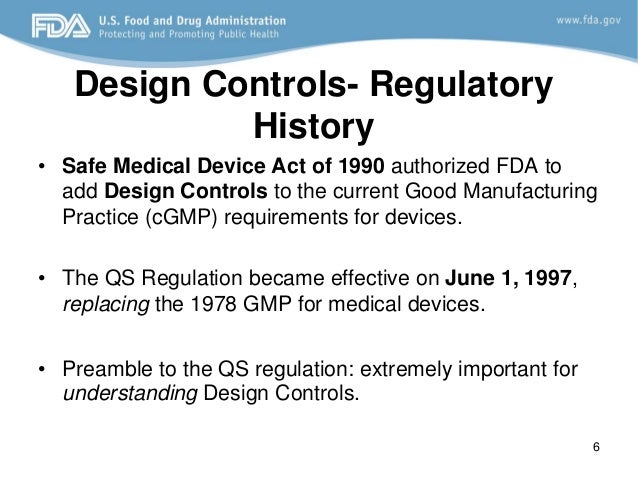 Design control FDA requirements
