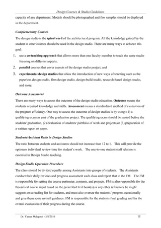 Design Courses & Studios Guidelines - Yasser Mahgoub | DOC
