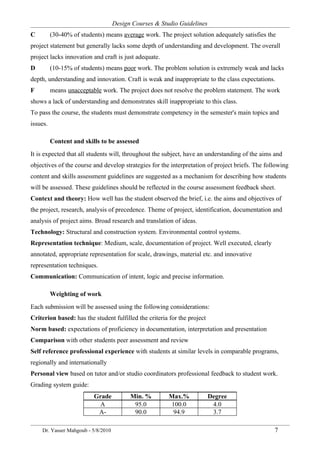 Design Courses & Studios Guidelines - Yasser Mahgoub | DOC