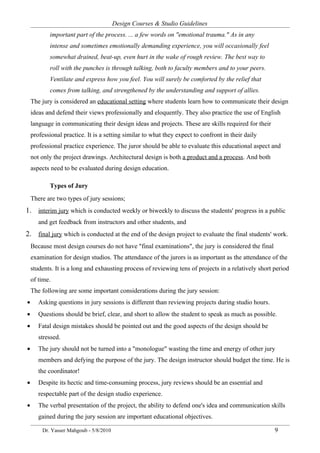 Design Courses & Studios Guidelines - Yasser Mahgoub | DOC