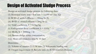 Design Numerical of Activated Sludge Process | PPT