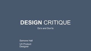 Design critique | PPTX