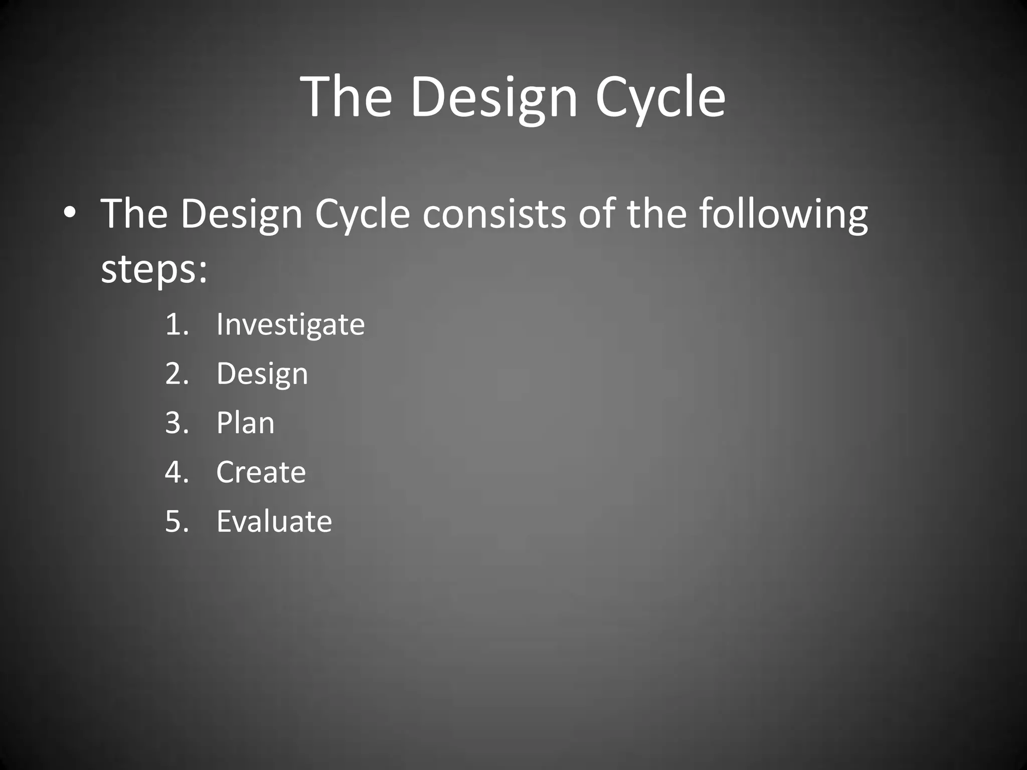 Design Cycle