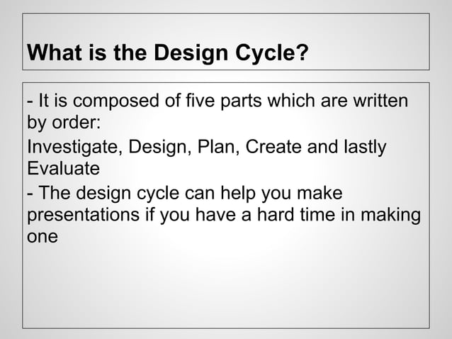 Design cycle | PPT
