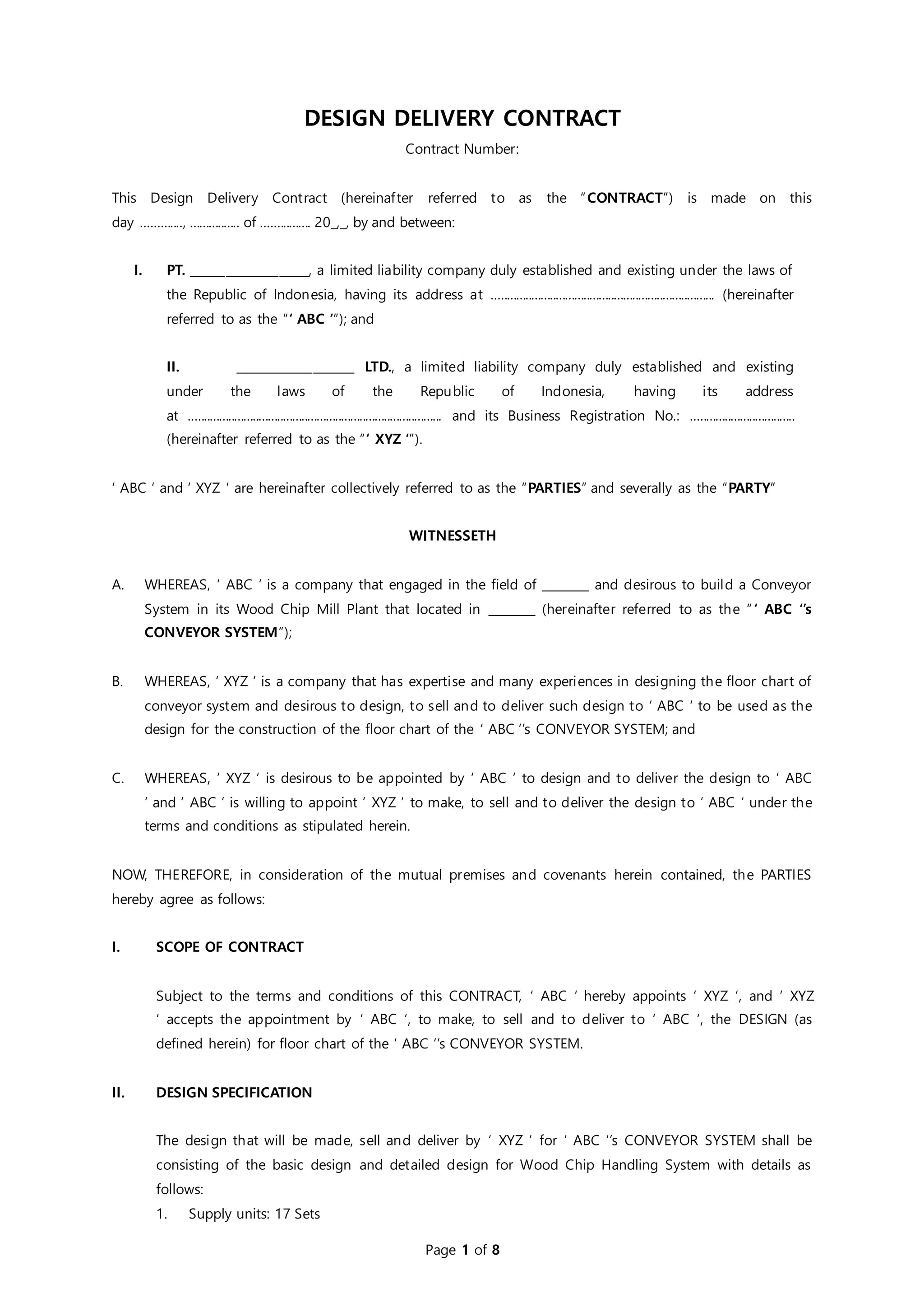 Design Delivery Contract (Purchase this doc, Text: 08118887270 ...