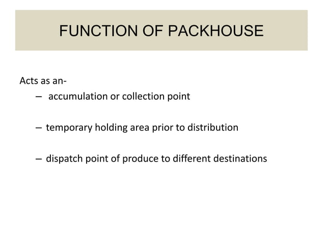 Design & development of Packhouses | PPTX