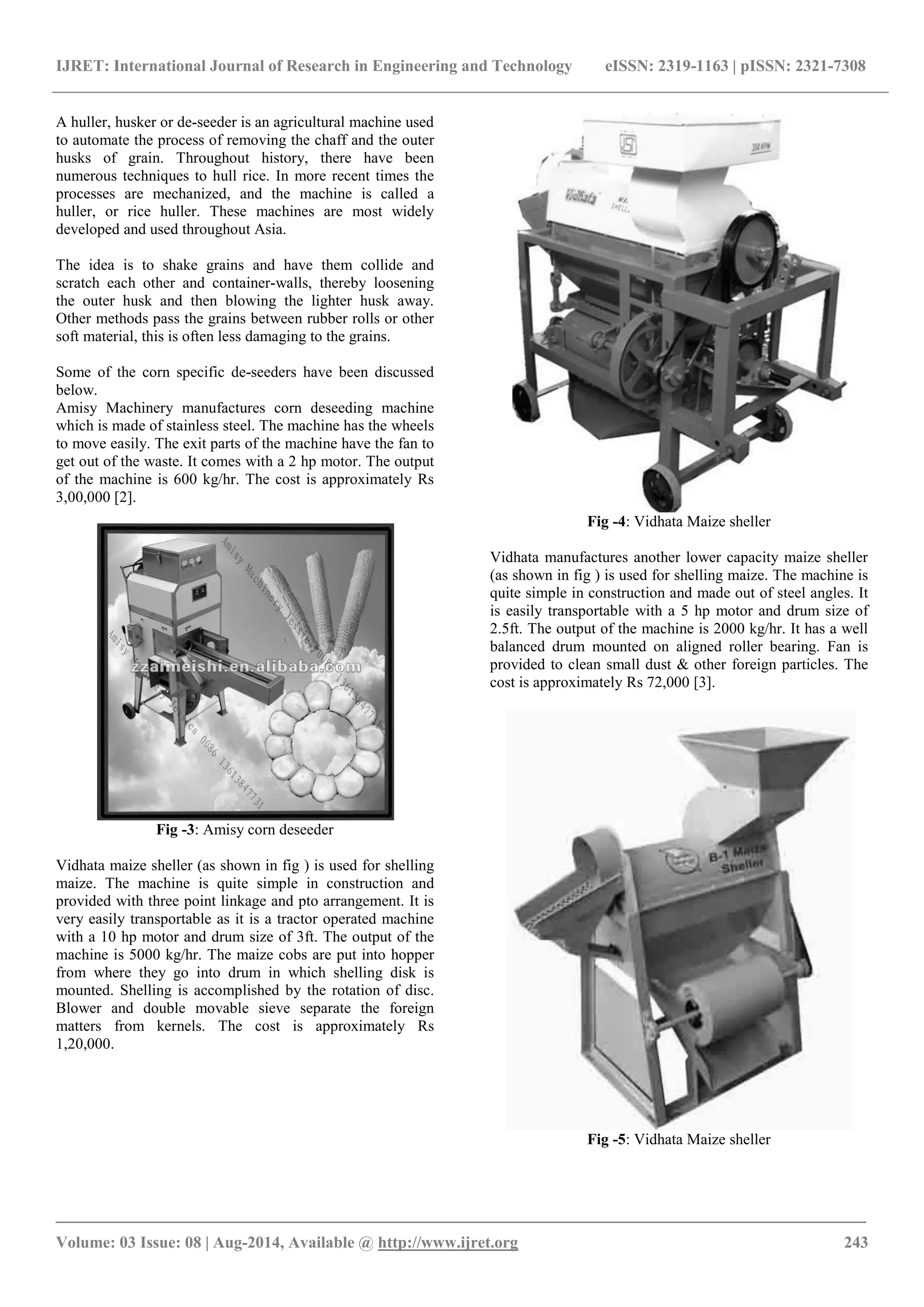 Design, development and fabrication of a low cost corn deseeding ...
