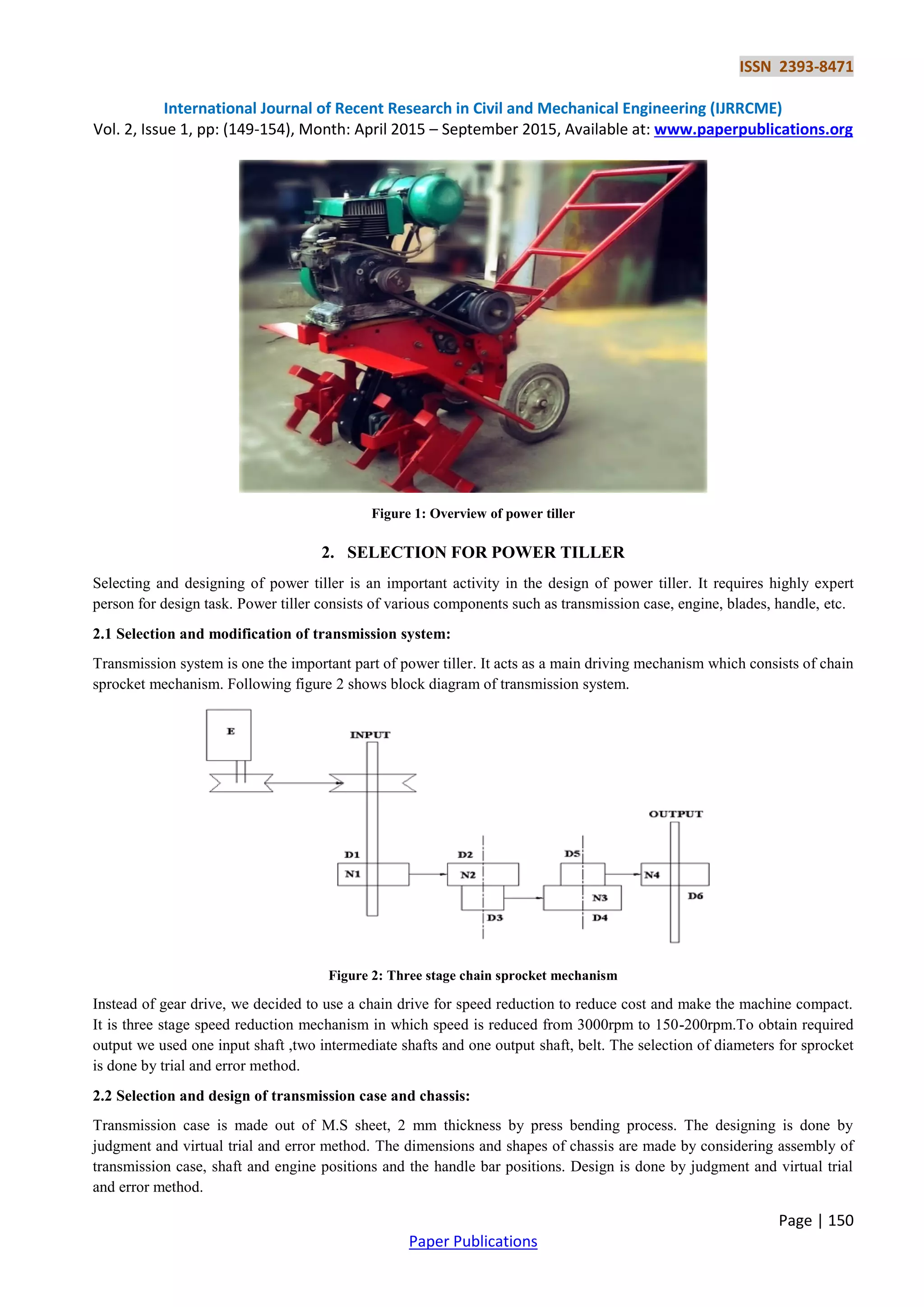 Design, Development and Operation of 3.5HP Power Tiller | PDF