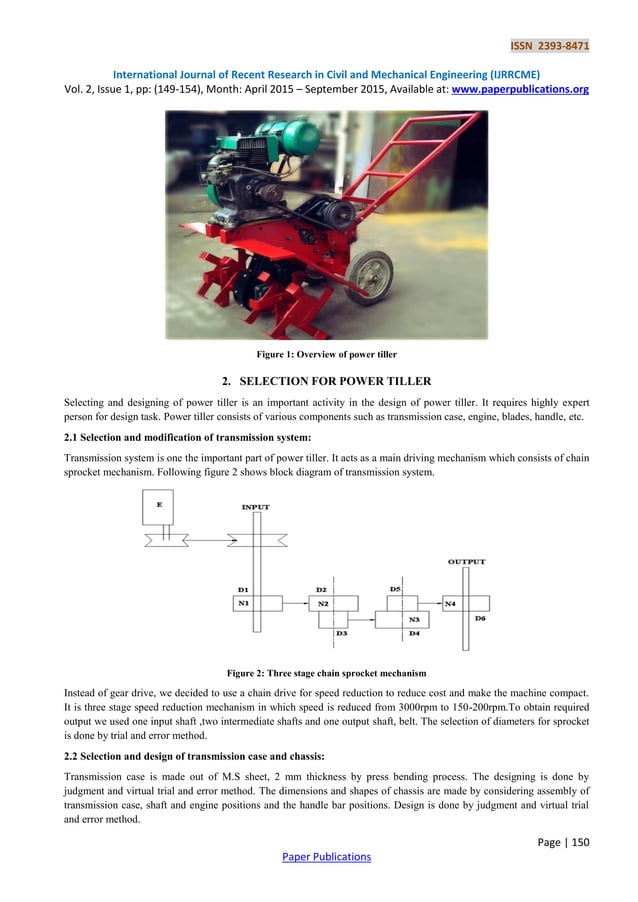 Design, Development and Operation of 3.5HP Power Tiller | PDF
