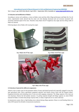 Design, Development and Operation of 3.5HP Power Tiller | PDF