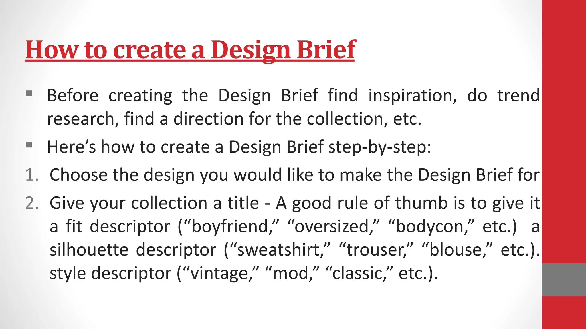 what is fashion design brief and its importance | PPTX