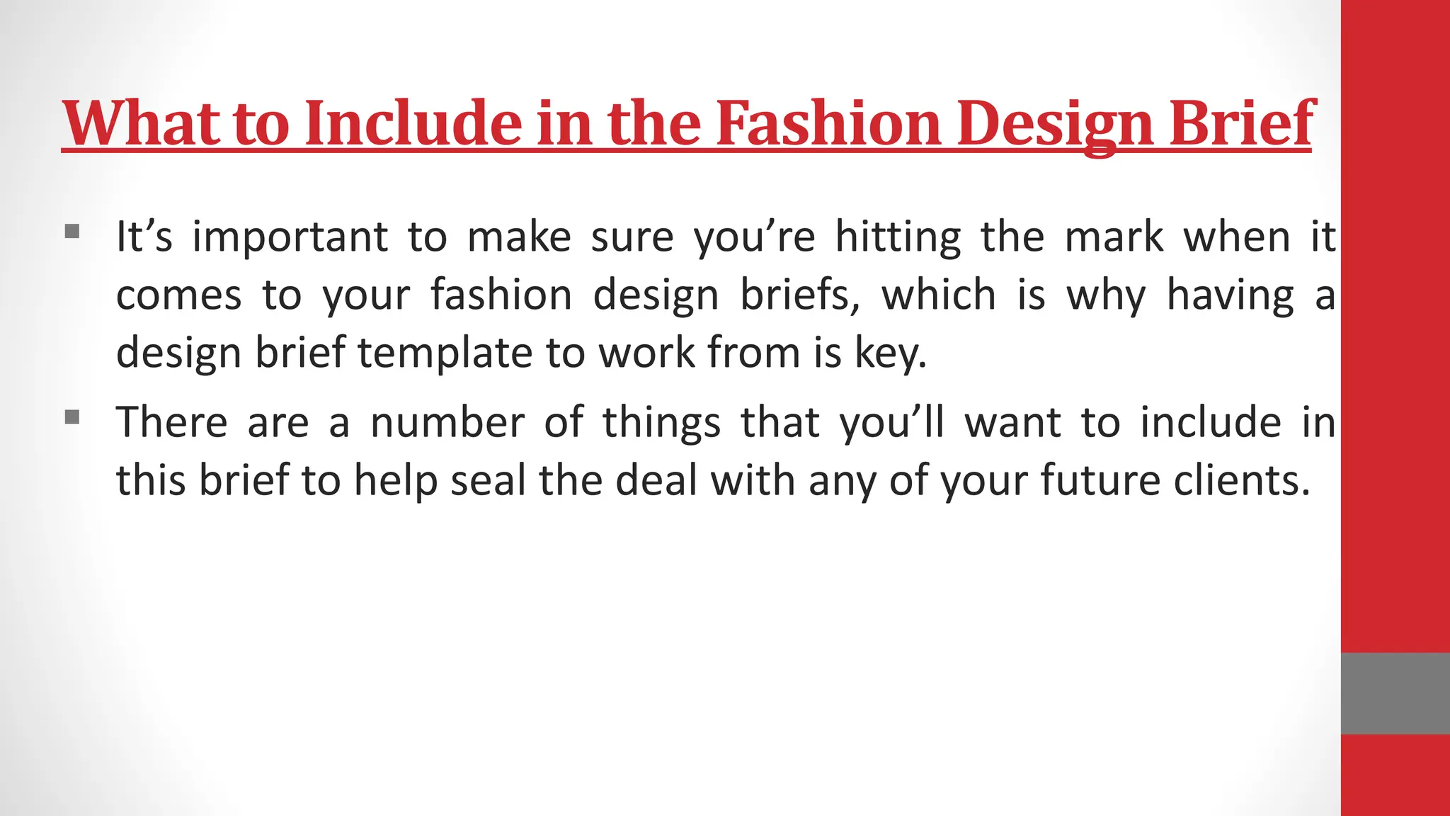 what is fashion design brief and its importance | PPTX