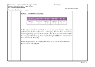 Design document learning calculation with english number final | PDF