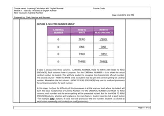 Design document learning calculation with english number final | PDF