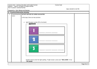 Design document learning calculation with english number final | PDF