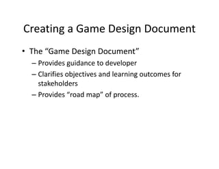 Creating the Design Document | PDF
