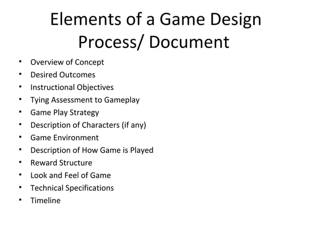 Creating a Game Design Document | PPT | Board Games and Puzzles | Games ...