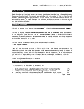 Design e portfolio brief | PDF