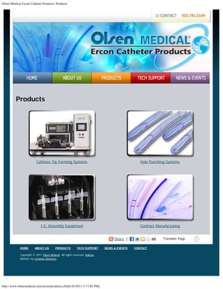 Designed / Created Website for Olsen Medical Ercon Catheter Products | PDF