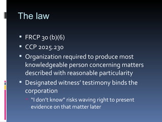 Designee Deposition | PPT | Law