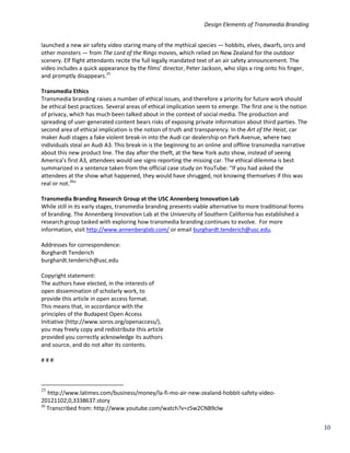 Design elements of transmedia branding | PDF