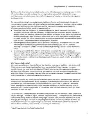 Design elements of transmedia branding | PDF
