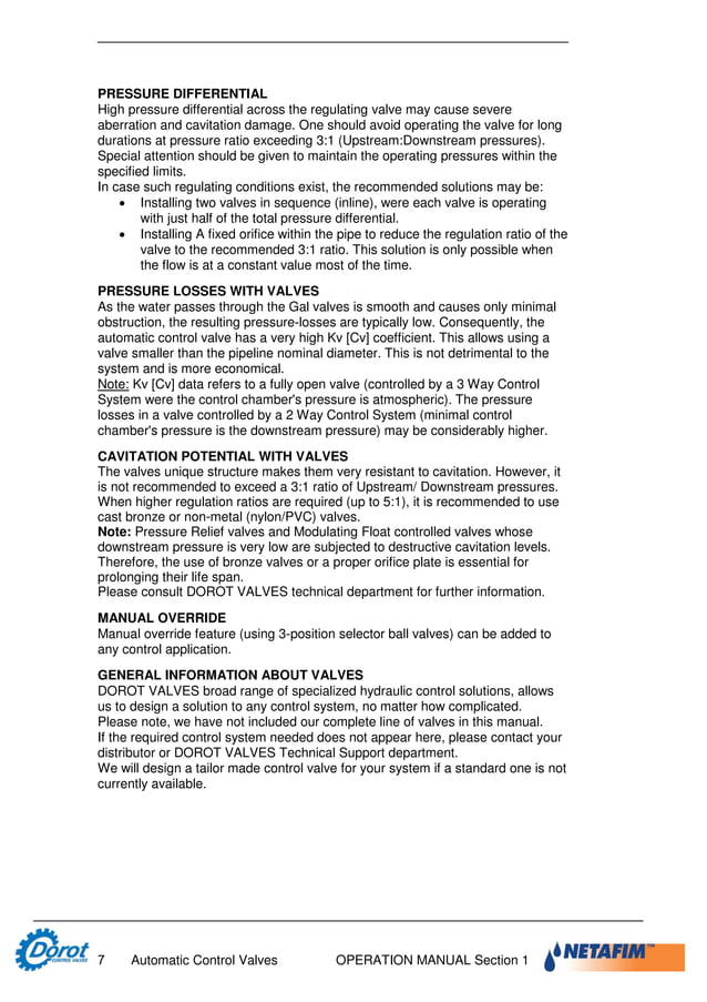 Designer and operator manual dorot | PDF | Physics | Science