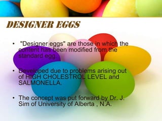 Designer and specialty eggs | PPTX | Nutrition | Healthy Living