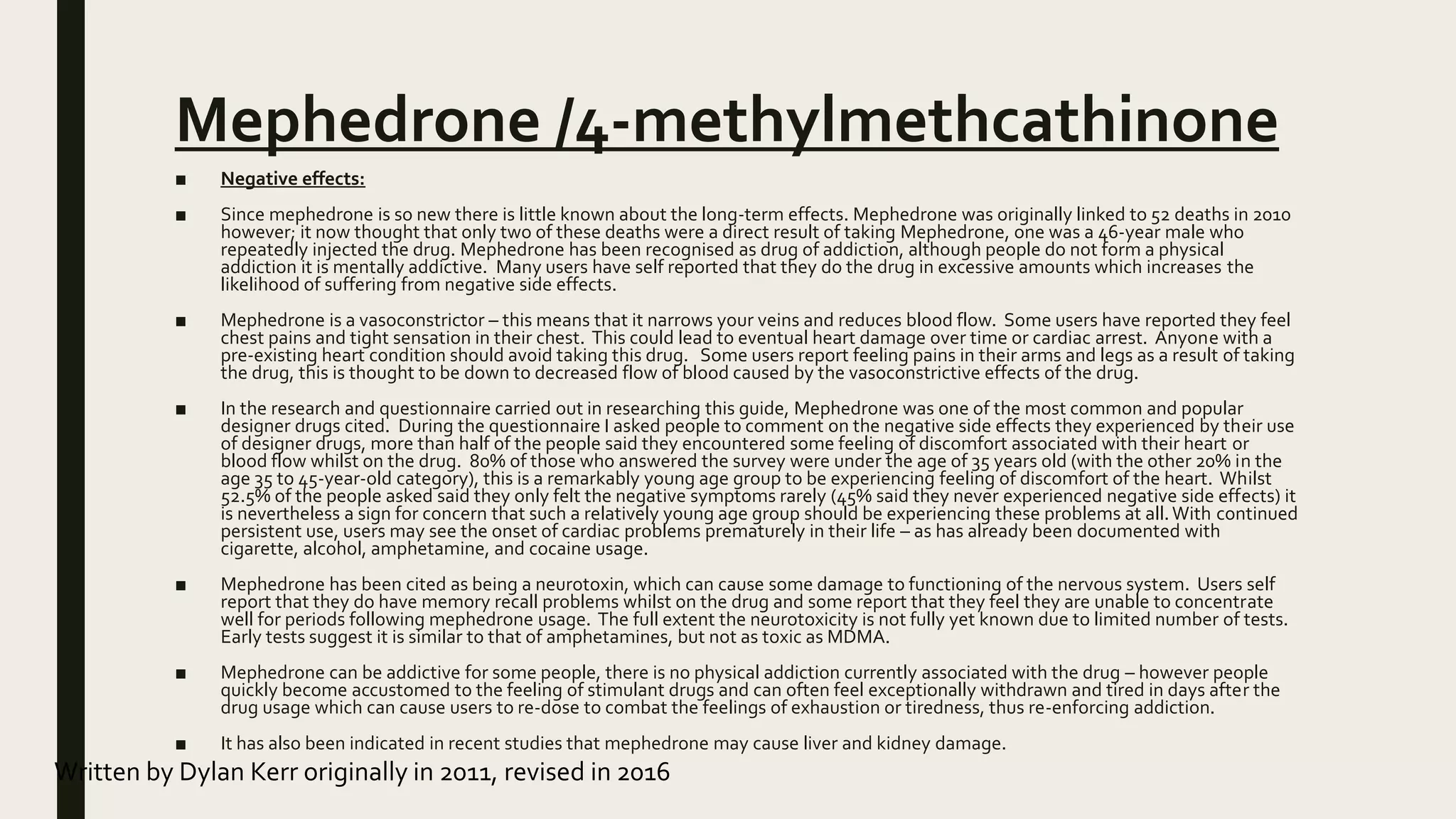 Dylan Kerr's designer drugs presentation . | PPTX