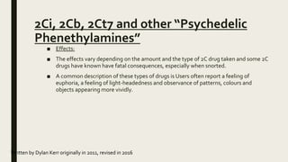 Dylan Kerr's designer drugs presentation . | PPT