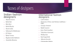 Famous Fashion Designers Names