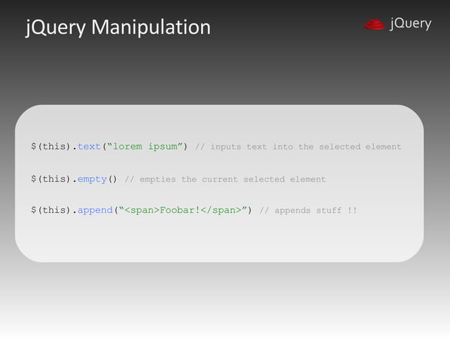 Designers Guide To jQuery | PPT