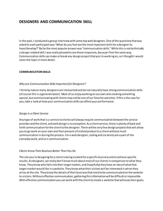 Designers and communication skills | PDF