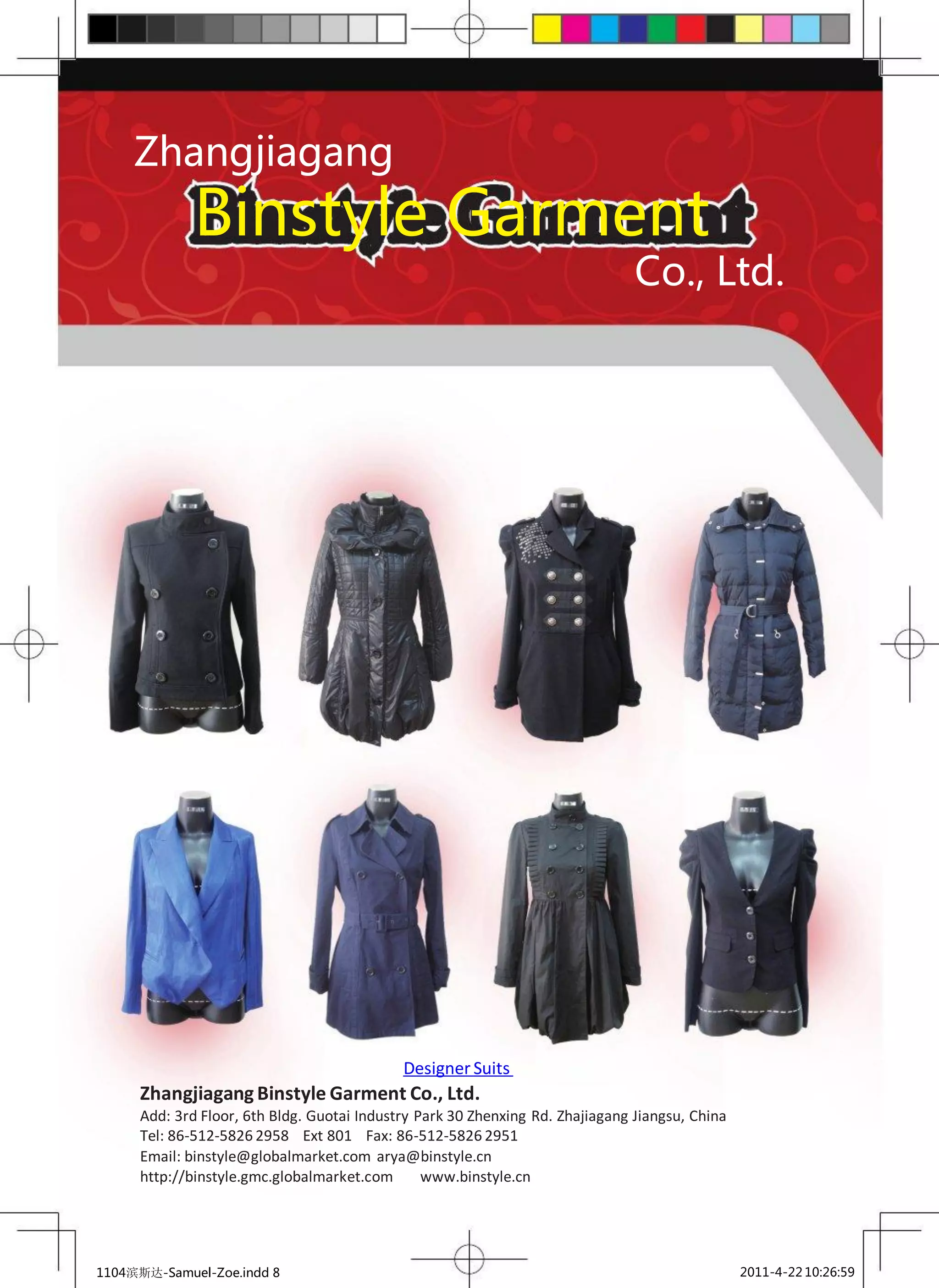 Designer suits zhangjiagang binstyle garment co., ltd. | PDF