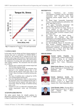 Design evaluation and optimization of steering yoke of an automobile | PDF