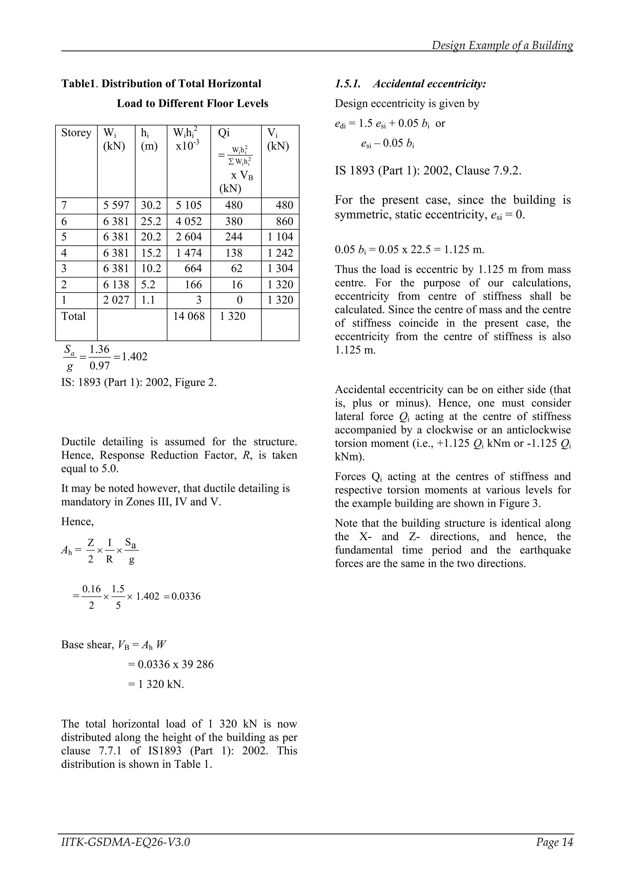 Design example of a six storey | PDF
