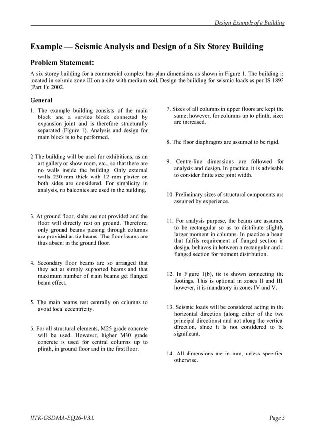 Design example of a six storey building project report | PDF