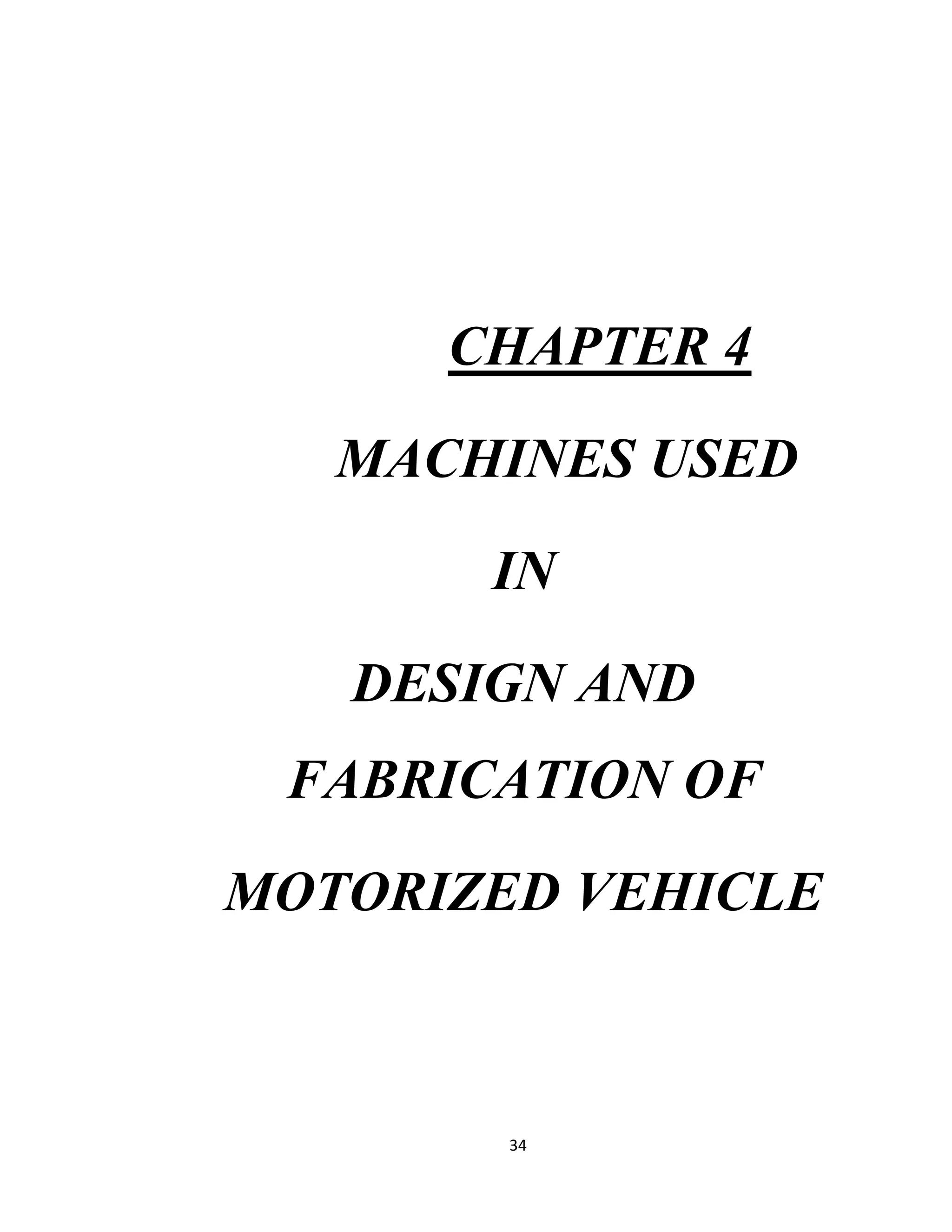 Design & fabrication of Motorised vehicle | PDF