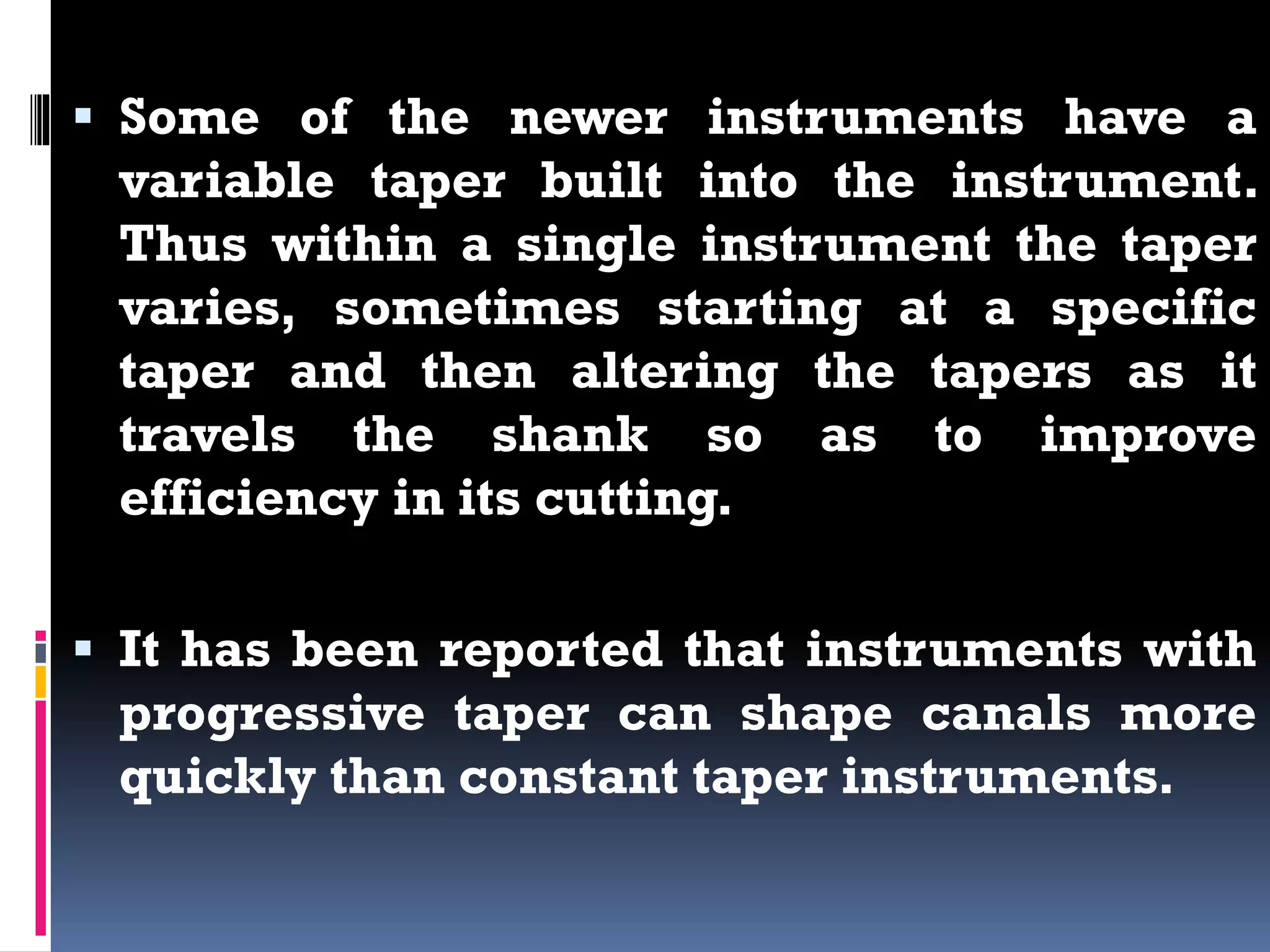 Design features of rotary root canal instruments | PDF