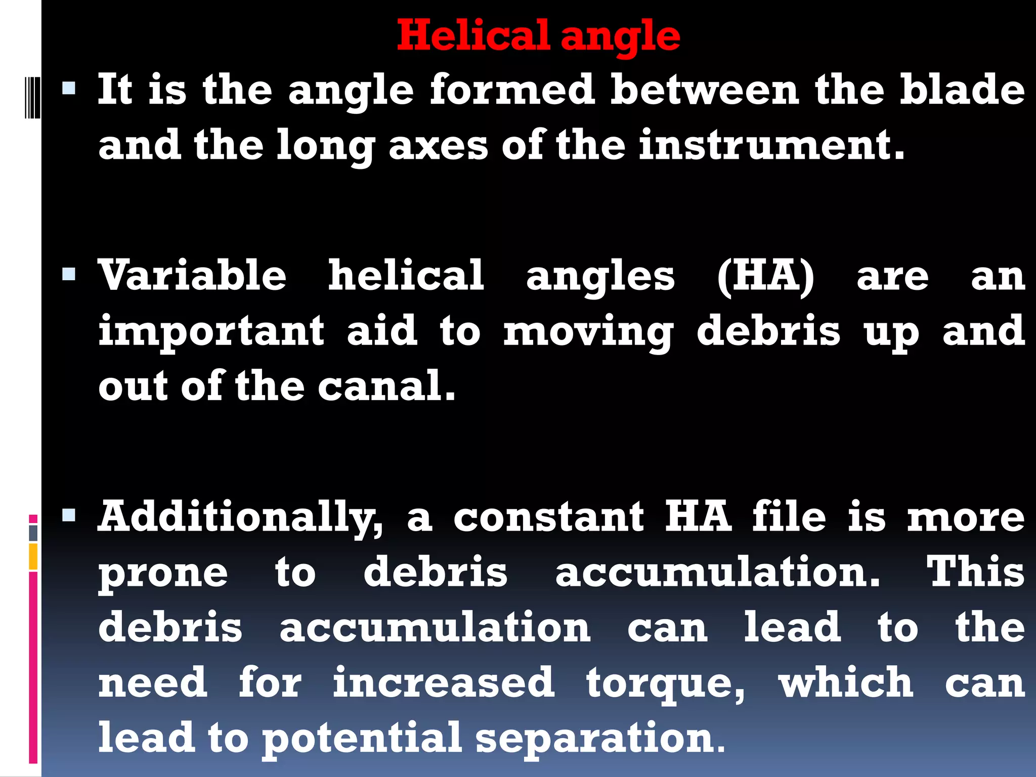 Design features of rotary root canal instruments | PDF
