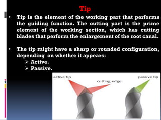 Design features of rotary root canal instruments | PDF