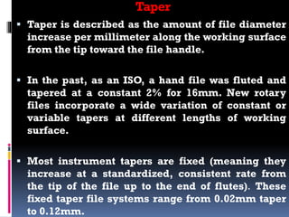 Design features of rotary root canal instruments | PDF