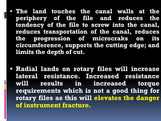 Design features of rotary root canal instruments | PDF