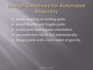 Design For Assembly | PPTX
