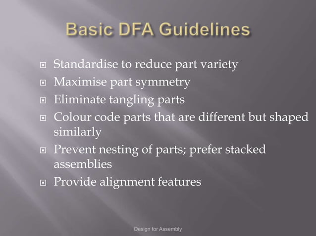 Design For Assembly | PPTX | Secondary Education | Education