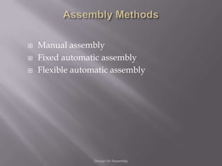 Design For Assembly | PPTX